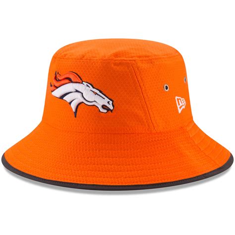 Mens New Era Orange Denver Broncos 2017 Training Camp Official Bucket Hat