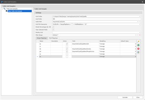 Setting Up Table Grid Sampling Micromine Spry
