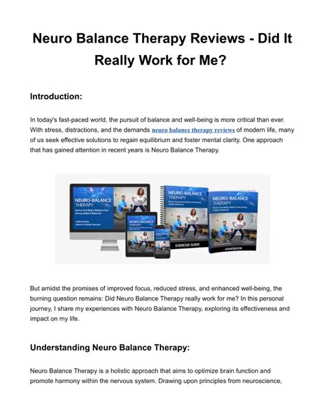 Ppt Neuro Balance Therapy Reviews Did It Really Work For Me