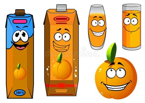 Personajes De Dibujos Animados Del Zumo De Naranja Ilustración Del