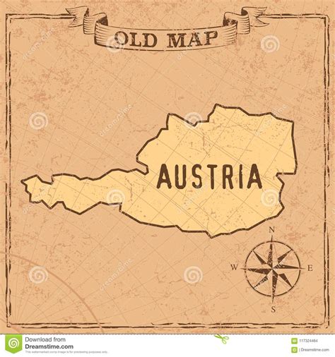 Formas Del Mapa Y De Los Pa Ses De Austria Del Viejo Estilo En Vintage