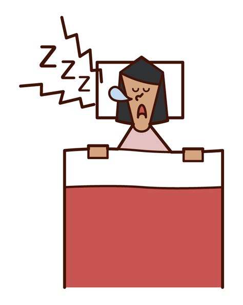 いびきをかく人（女性）のイラスト フリーイラスト素材集 Kukukeke