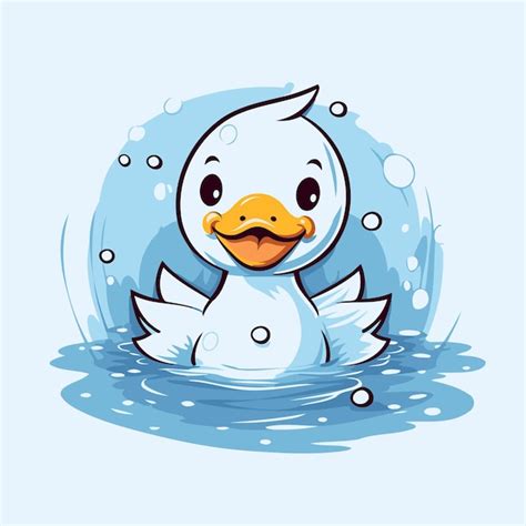 Premium Vector Vector Illustration Of A Cute Duck Swimming In The