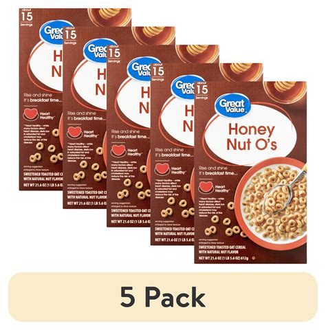Pack Great Value Honey Nut O S Oat Breakfast Cereal Oz