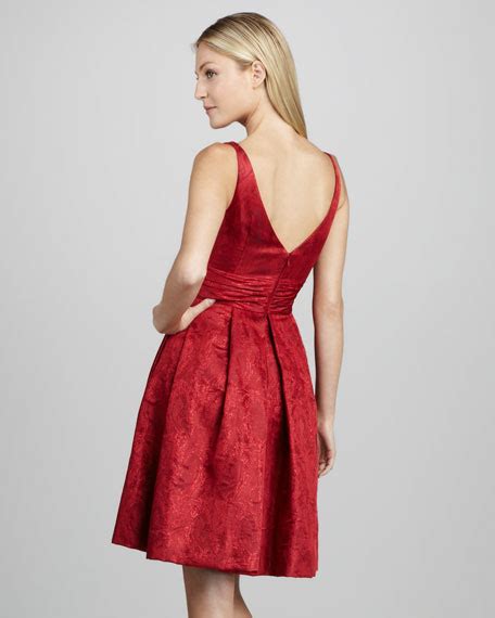 Theia Fit And Flare Brocade Cocktail Dress