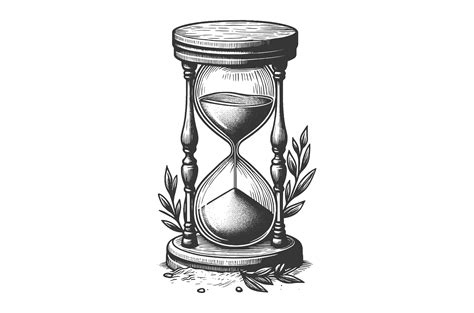 Vintage Hourglass Engraving Vector Object Illustrations ~ Creative Market