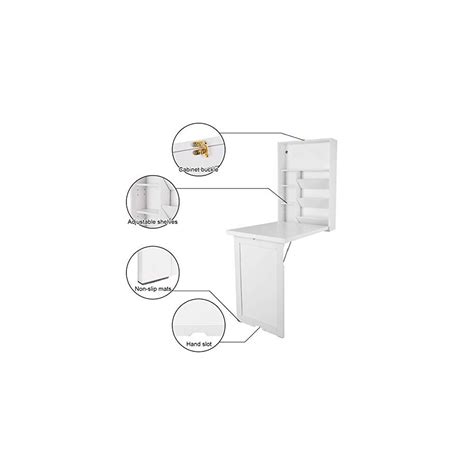 Casart Wall Mounted Table Folding Convertible Computer Desk With