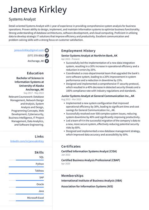 Oracle Systems Analyst Resume Examples Resumecat