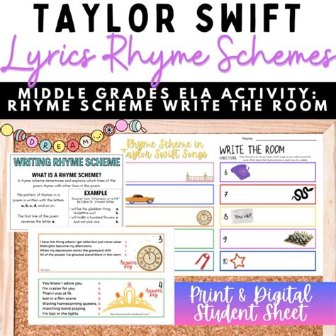 Analyze Rhyme Scheme In Taylor Swift Lyrics Ela Taylor Swift Poetry