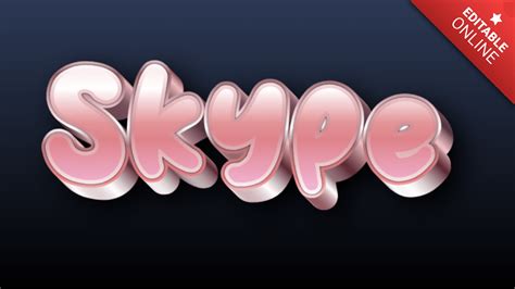 Skype | Editable Pink 3D Style | Text Effect Generator