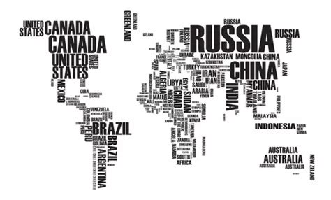 Vinilo Decorativo Mapa Mundial Mapamundi Pared Grande Paises En Venta