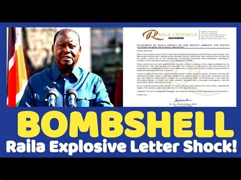 BREAKING Raila S EXPLOSIVE Letter SENDS Shockwave To Ruto S