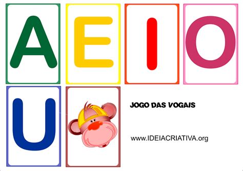 Jogo brincando as vogais para imprimir SÓ ESCOLA