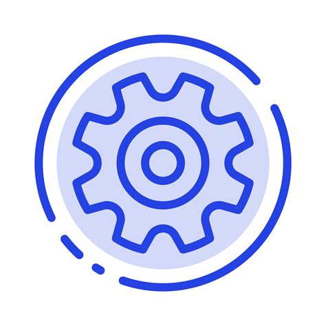 Cogs Gear Setting Wheel Blue Dotted Line Line Icon 19178200 Vector Art