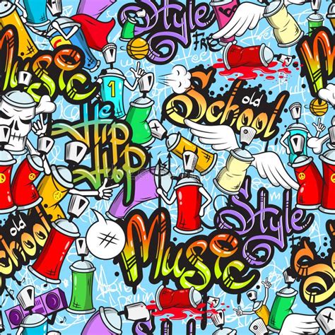Modello Senza Cuciture Dei Caratteri Dei Graffiti Illustrazione