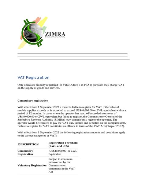 Vat Registration Requirements Pdf
