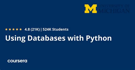 Using Databases With Python Coursera