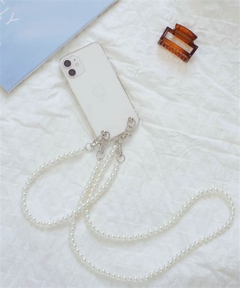 パール チェーン 付き スマホケース Iphoneケース 11 11pro 12 12mini （スマホケース