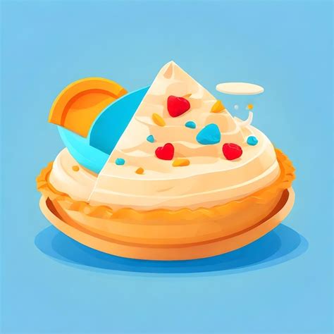 Premium Photo Attractive Pi Day Illustration Of A Cream Pie 2d Flat One Object High Quality