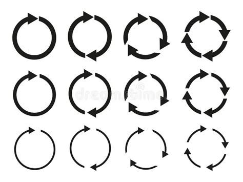 Circular Arrows Round Arrow Icons Circle Loop For Reset Spin Repeat
