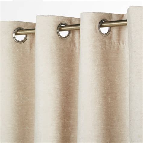 Tenda Oscurante Con Occhielli In Velluto Beige 140x300 Cm Al Pezzo