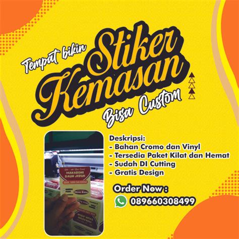 Jual Cetak Sticker Chromo Cromo Label Kemasan Makanan Bakery Olshop Kab Indramayu