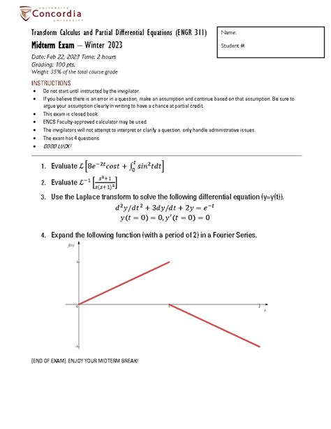 midterm solution midterm from fall 2023 transform calculus and