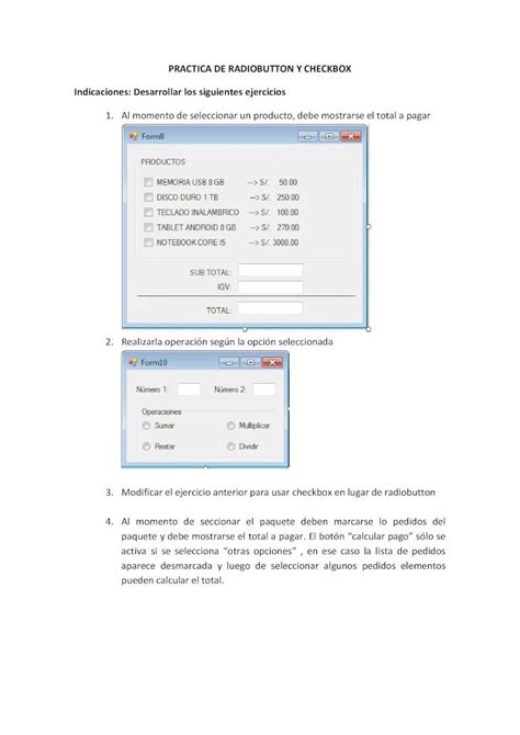 Pdf Practica De Radiobutton Y Checkbox Dokumentips