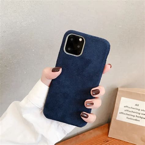 Модный однотонный плюшевый чехол для iPhone Xs MAX Xr 6 7 8plus из ...