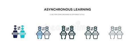 Asynchronous Learning Icon In Different Style Vector Illustration Two