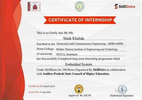 Embeddedsystem Internship Skilldzire Shaik Khalida