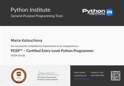 Pcep Python Certification Datascience Machinelearning Ai Techjourney Learning