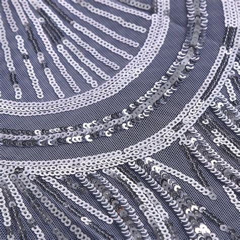 Silver Sequins Lace Fabric By The Yard Sequin Applique Haute Etsy