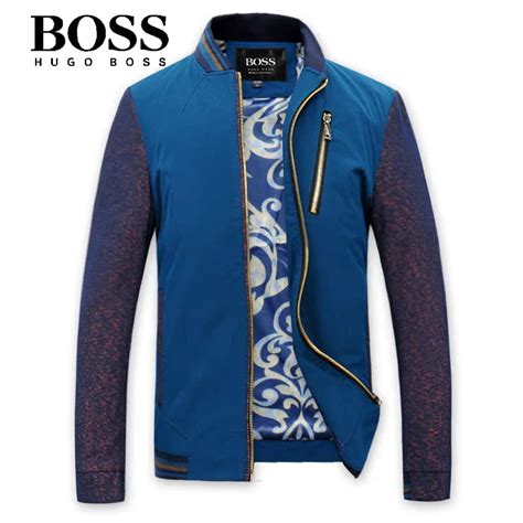 Boss男装秋装新品 男士拼接夹克外套 棒球领jacket 直筒男夹克衫至尊名品点