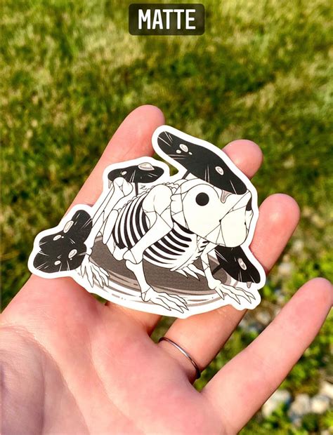 Skeleton Frog Weatherproof Vinyl Sticker Etsy