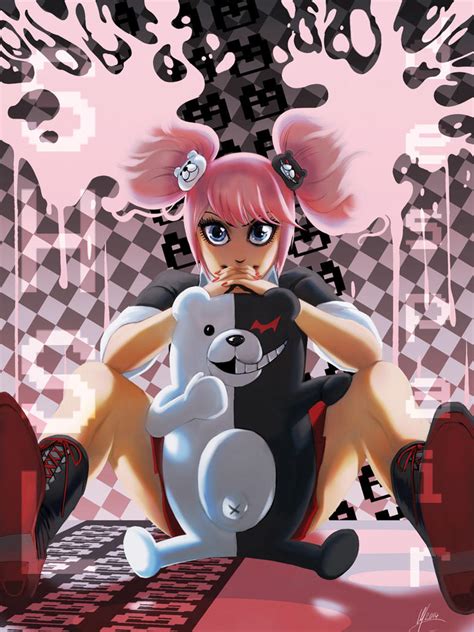 Dangan Ronpa Junko And Monokuma Print By Peannlui On Deviantart