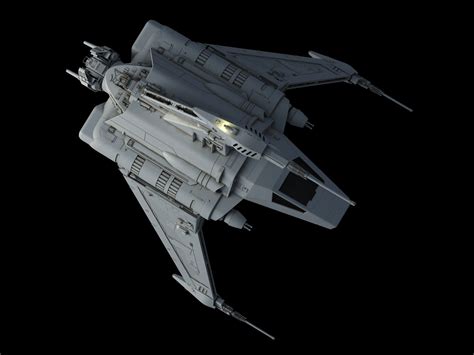 Artstation Delta Class Escort Shuttle Ansel Hsiao Spaceship Concept