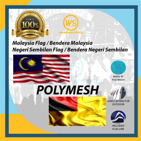 Polymesh Malaysia Flag Bendera Malaysia Bendera Negeri Sembilan