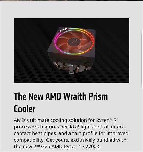 Amd Wraith Prism Cpu Cooler Computers Tech Parts Accessories Computer Parts On Carousell