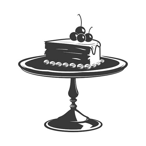 Premium Vector Silhouette Cake Platter Black Color Only Full
