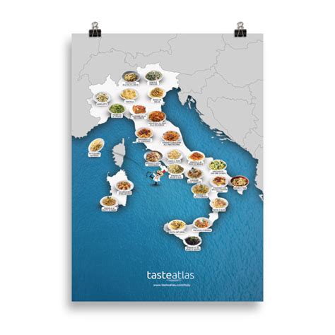 Italy Pasta Map Poster In Indexta