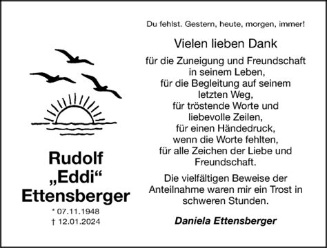 Traueranzeigen Von Rudolf Ettensberger Trauer Nn De