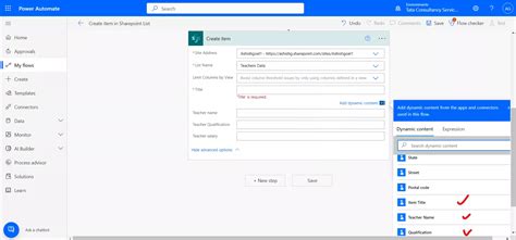 how to create an item in the sharepoint list using power automate