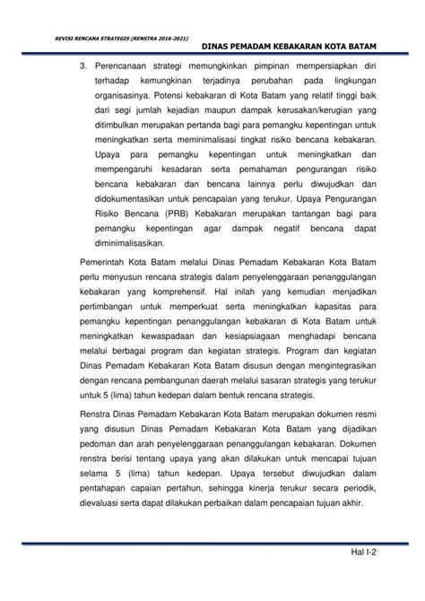 RENSTRA DAMKAR DINAS PEMADAM KEBAKARAN KOTA BATAM