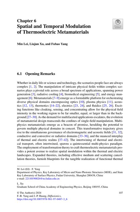 Pdf Spatial And Temporal Modulation Of Thermoelectric Metamaterials