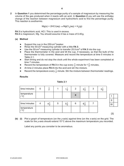 970135 Chemistry Paper 3 Advanced Practical Skills 1 Pdf Magnesium