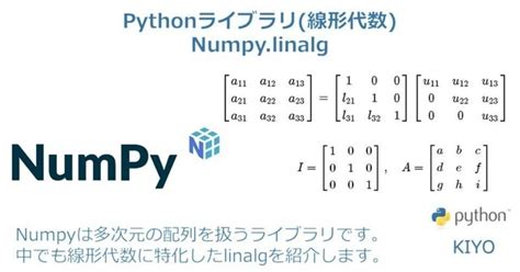 Pythonライブラリ線形代数：numpynplinalg編｜kiyo
