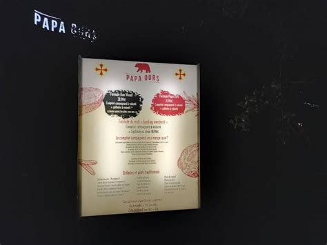 Menu Au Papa Ours Restaurant Narbonne