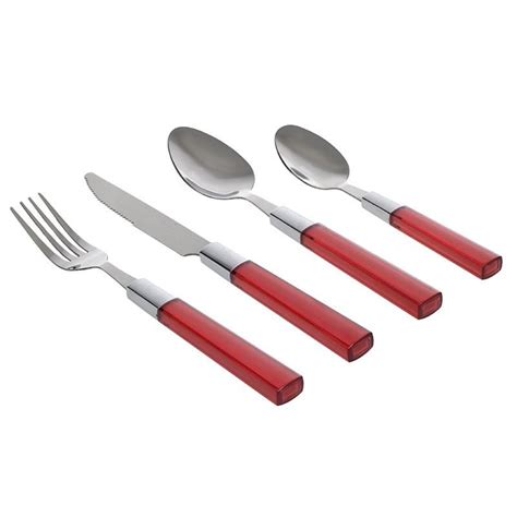 Set Tacamuri Din Inox InArt Piese Rosu Mezoni Ro