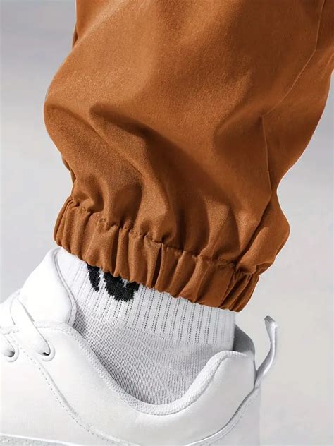 Trendy Solid Cargo Pants Mens Multi Flap Pocket Drawstring Temu